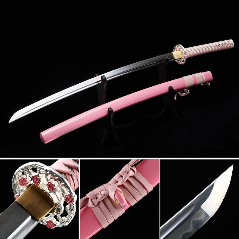 Truekatana Pink Katana Handmade Japanese Katana Sword T10 Etsy