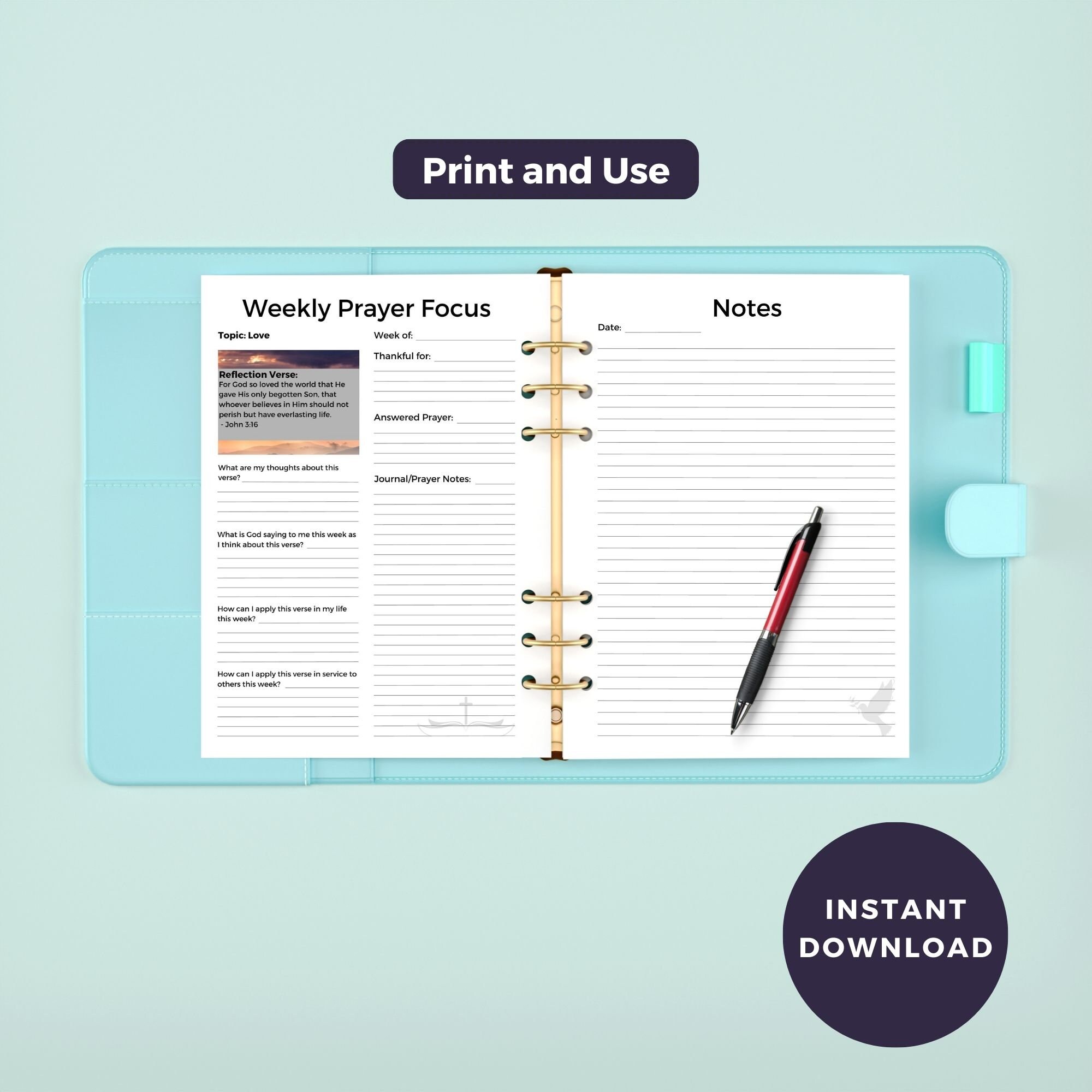 52-week Prayer Journal, Faith Journal, Printable, US Letter, A4 ...