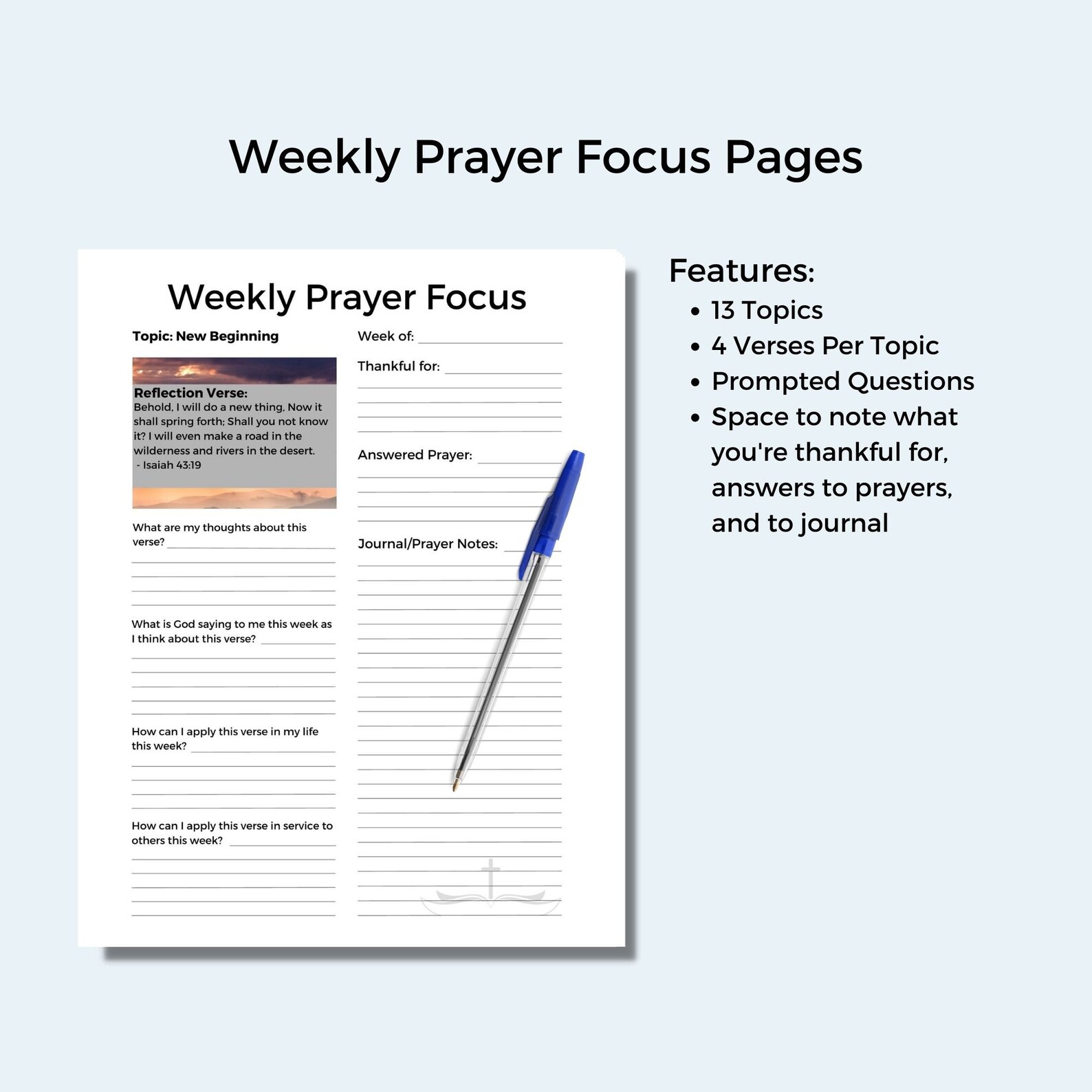 52-week Prayer Journal, Faith Journal, Printable, US Letter, A4 ...