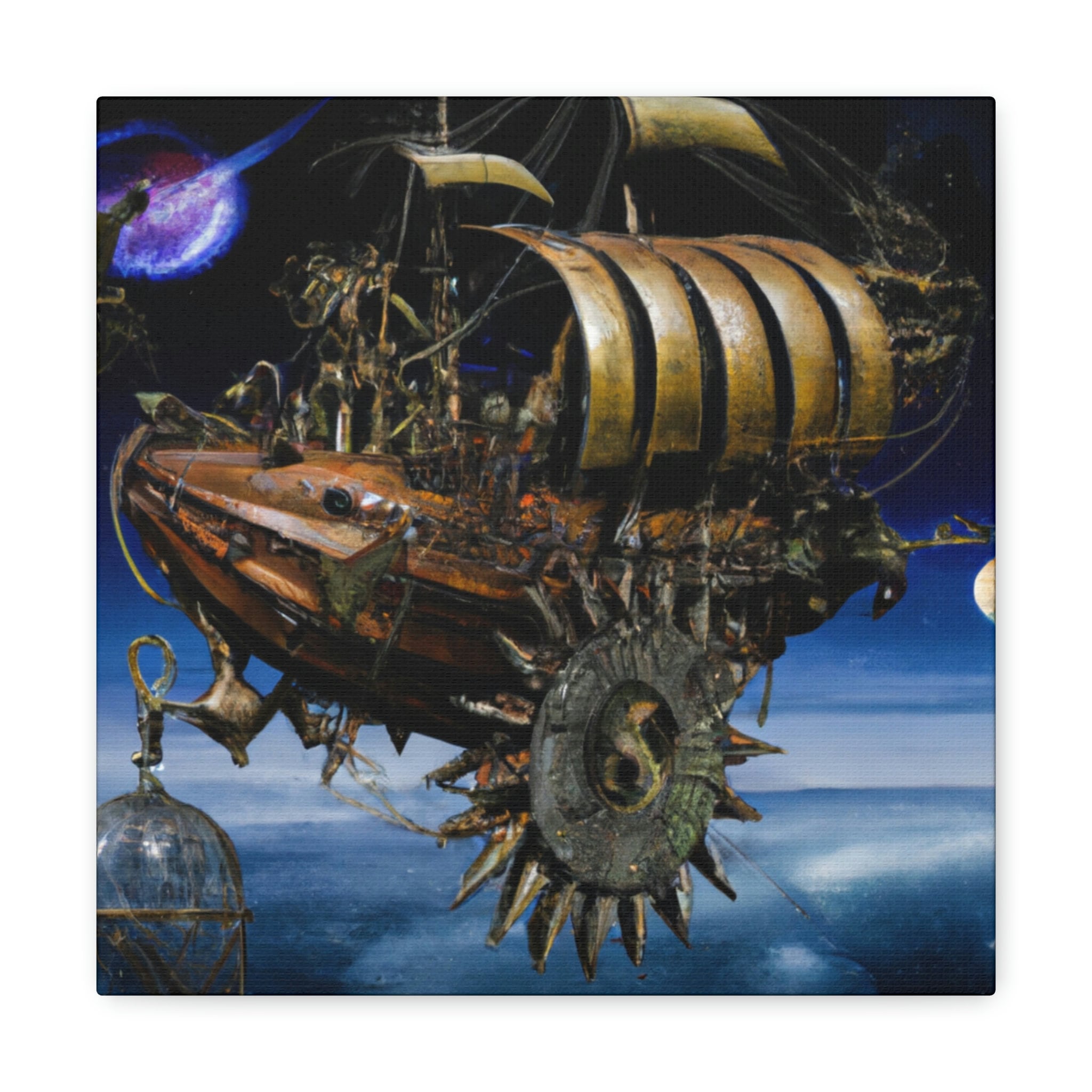 Steampunk Pirate Ship in Space Space Art Steampunk Art - Etsy