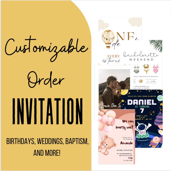 Custom Made Birthday Invitations - Etsy