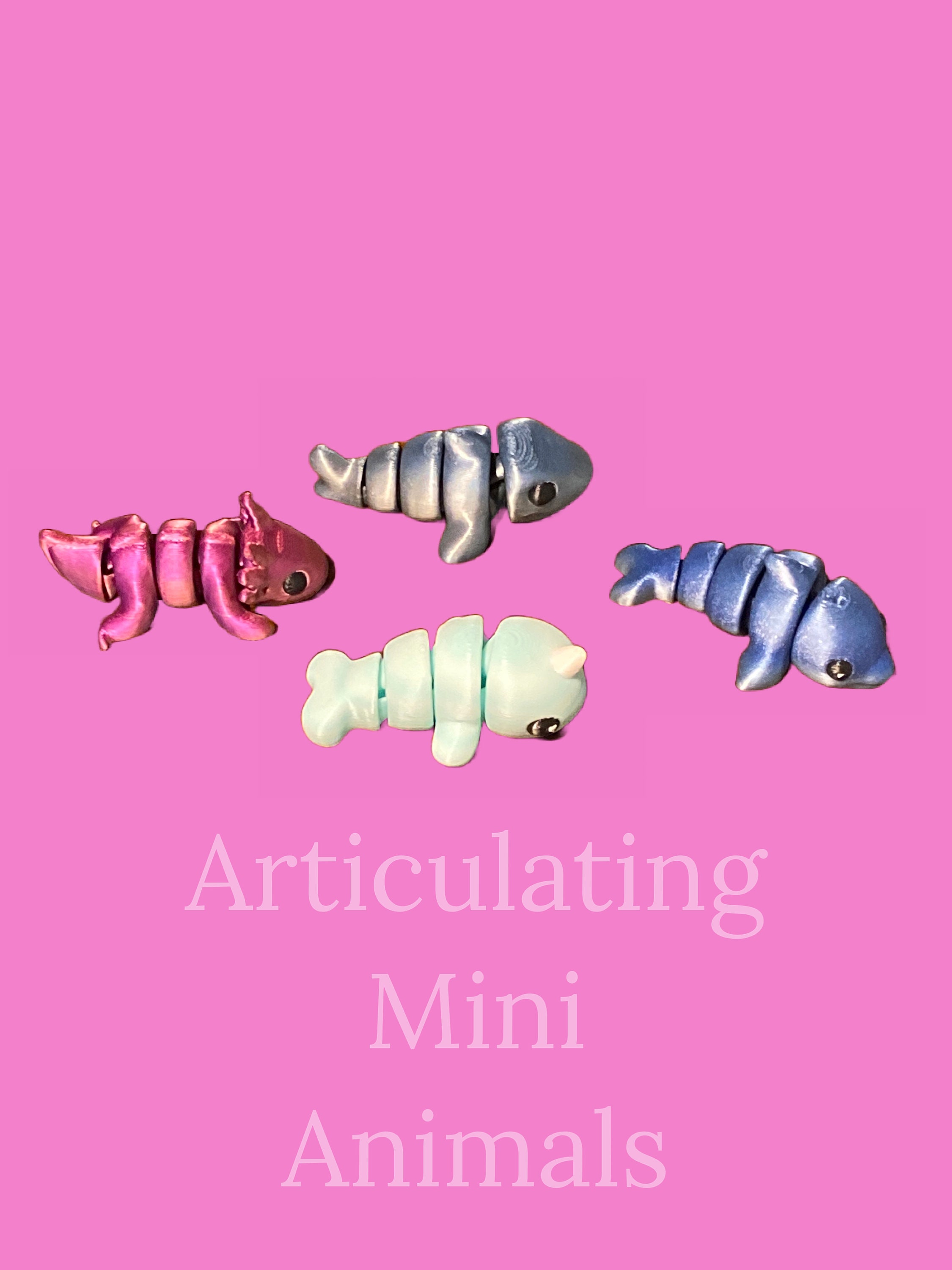 Mini Articulating Animal Figurines Decor Gift 5 Pack - Etsy