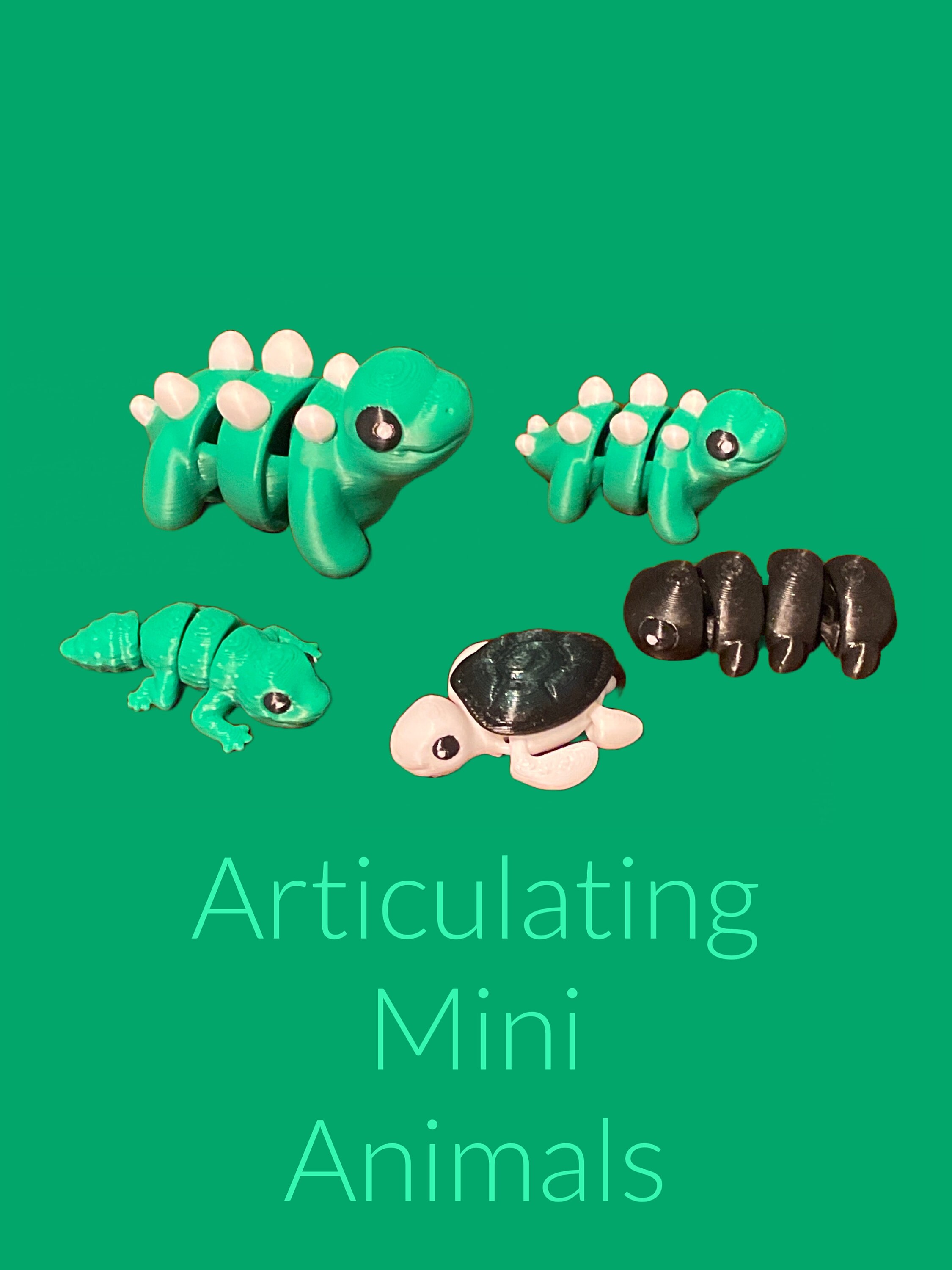 Mini Articulating Animal Figurines Decor Gift 5 Pack - Etsy