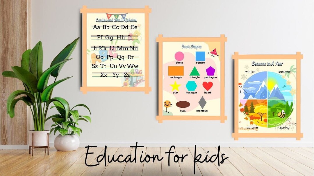 Education Poster for Nursey Decor Wall Poster Vocabulary Decor Children ...