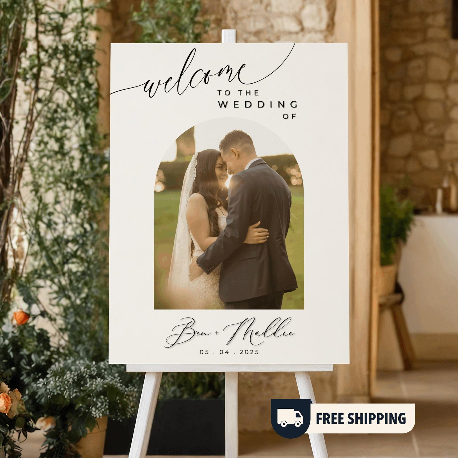 Personalized Wedding Welcome Sign With Photo, Custom Foam Board or ...