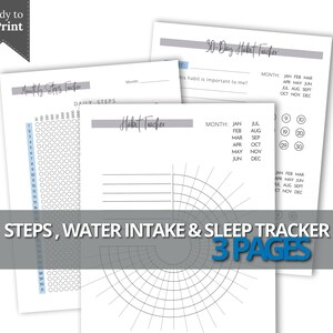 Printable Habit Tracker: Water, Steps, Sleep (PDF Download) - Etsy UK