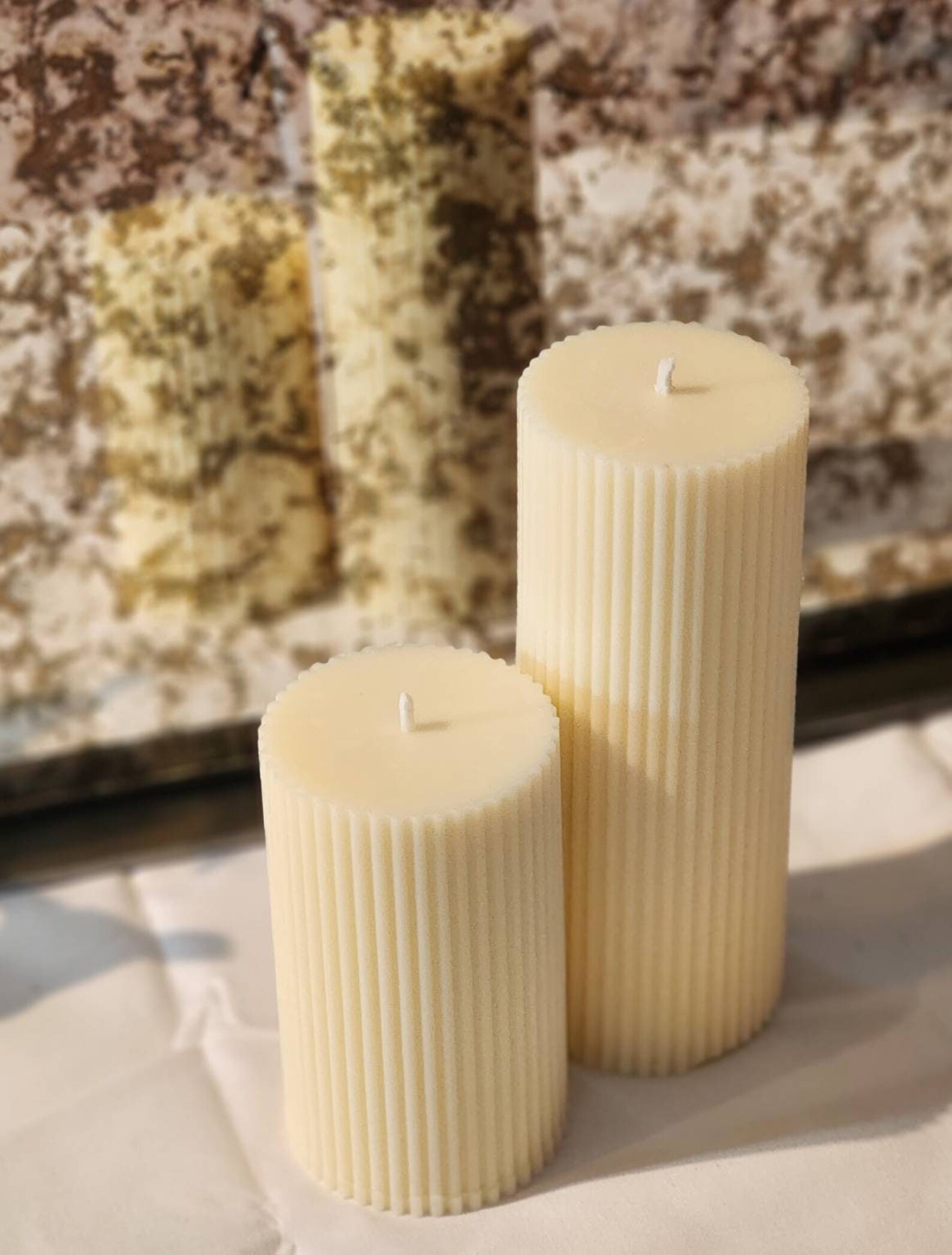 Soy Ribbed Pillar Candle - Etsy