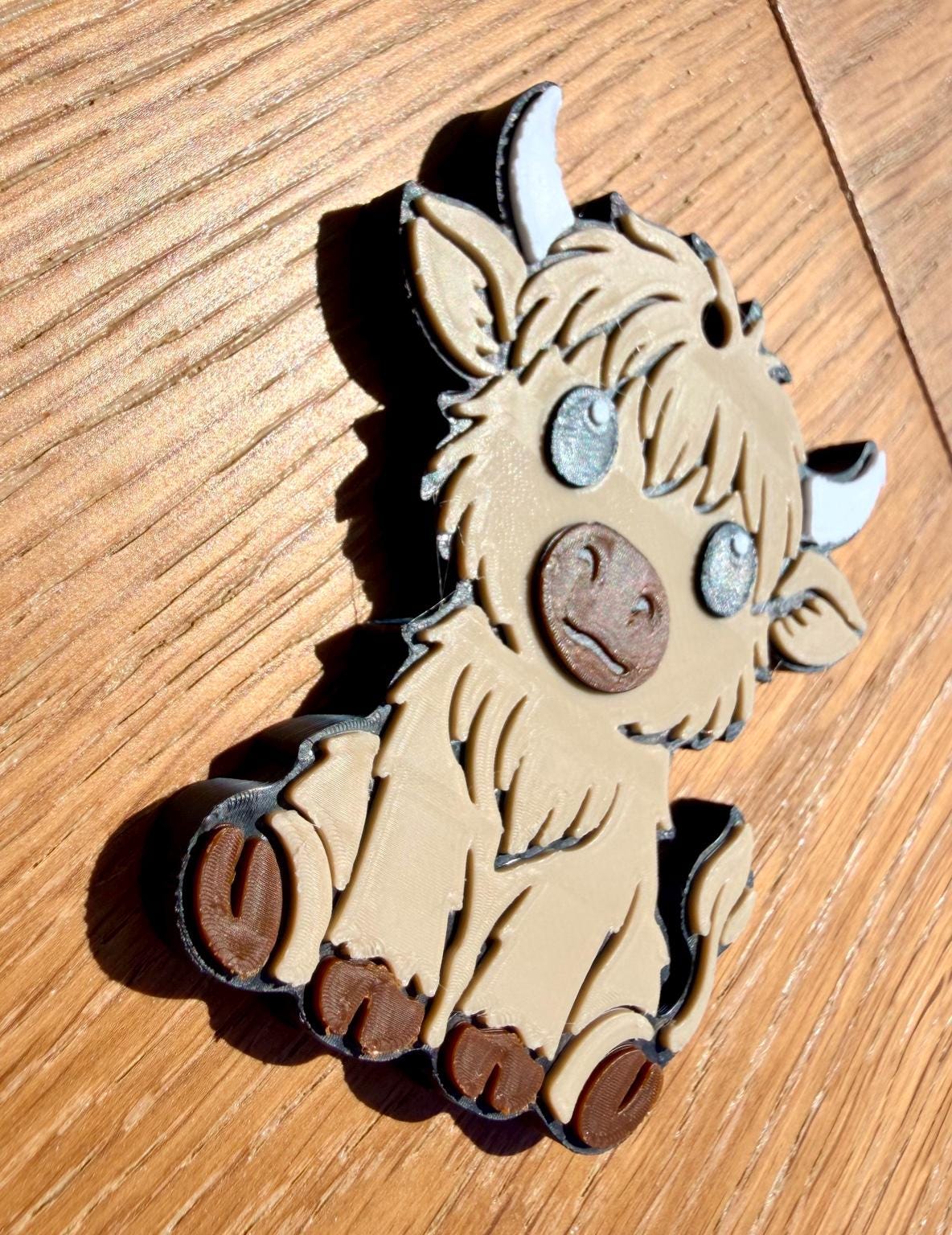 Highland Cow Can Tab Opener Keychain | 3D Printed Cow Keychain | Cute ...