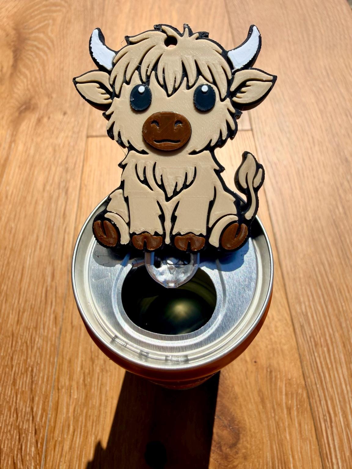 Highland Cow Can Tab Opener Keychain | 3D Printed Cow Keychain | Cute ...