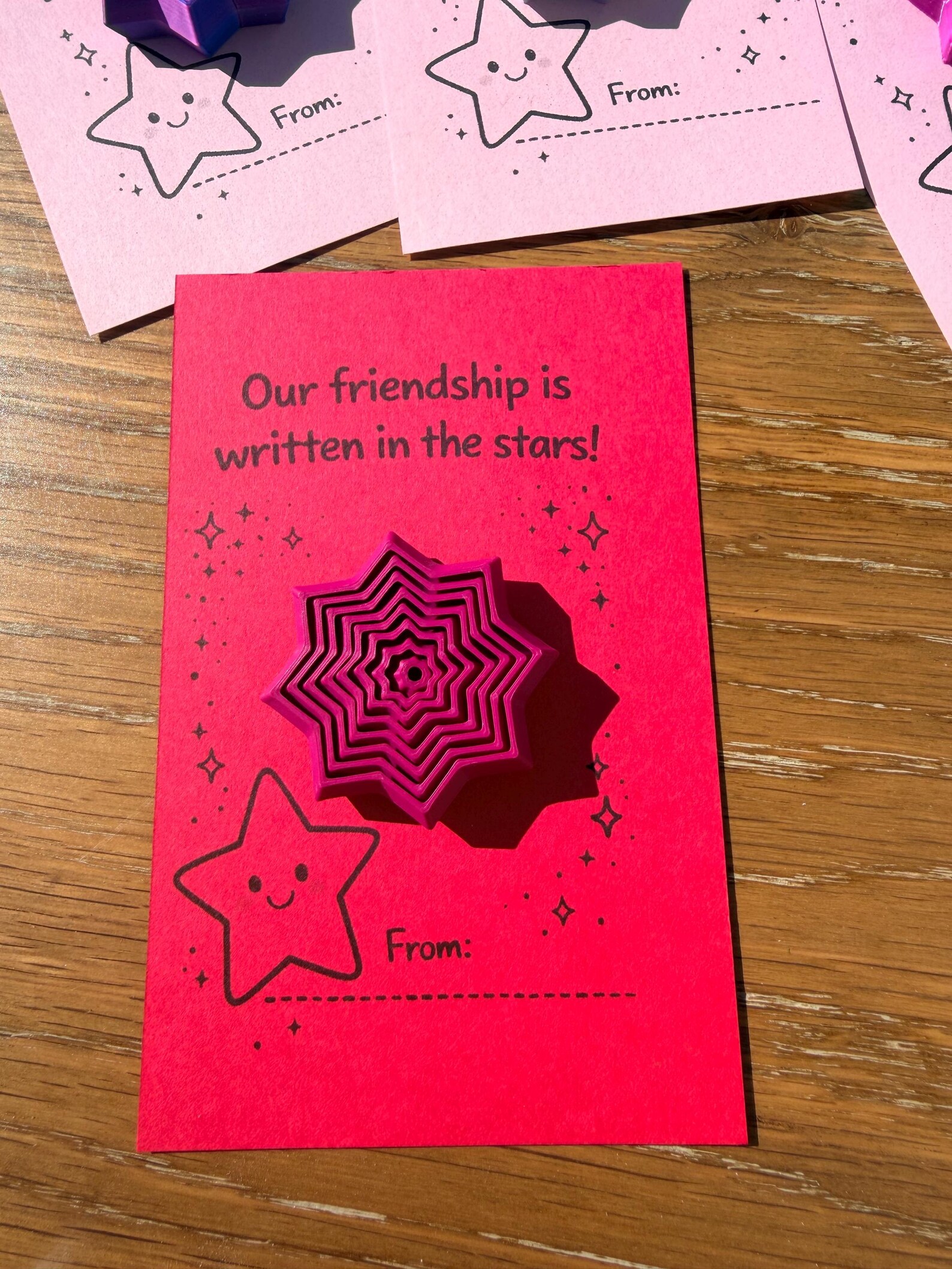 Star Fidget Valentine Cards, Classroom Valentine Exchange With Fidget ...