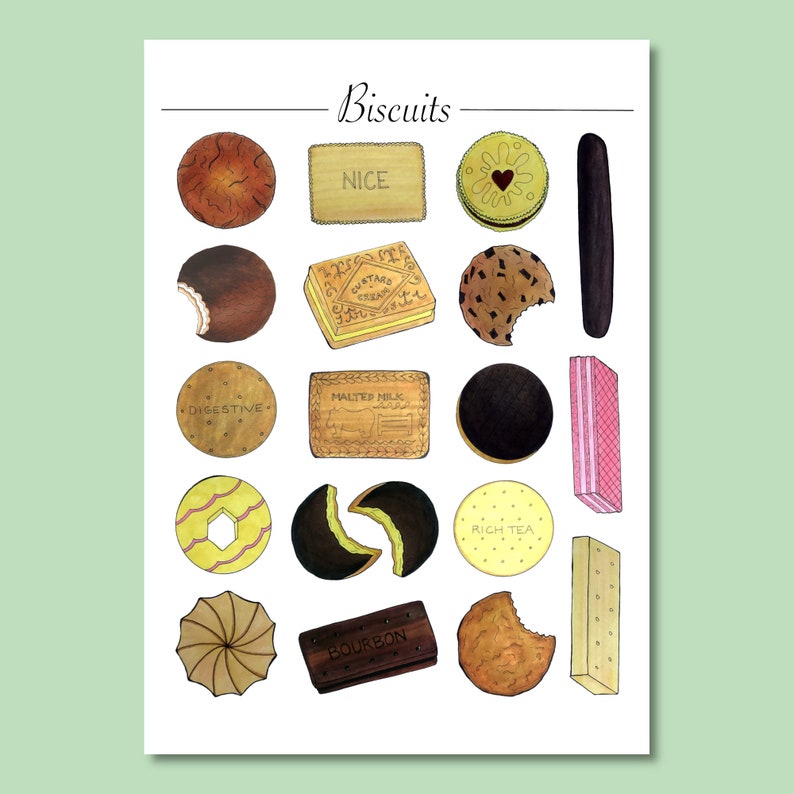British Biscuits United Kingdom Cuisine Food | Kitchen Home Decor Wall ...