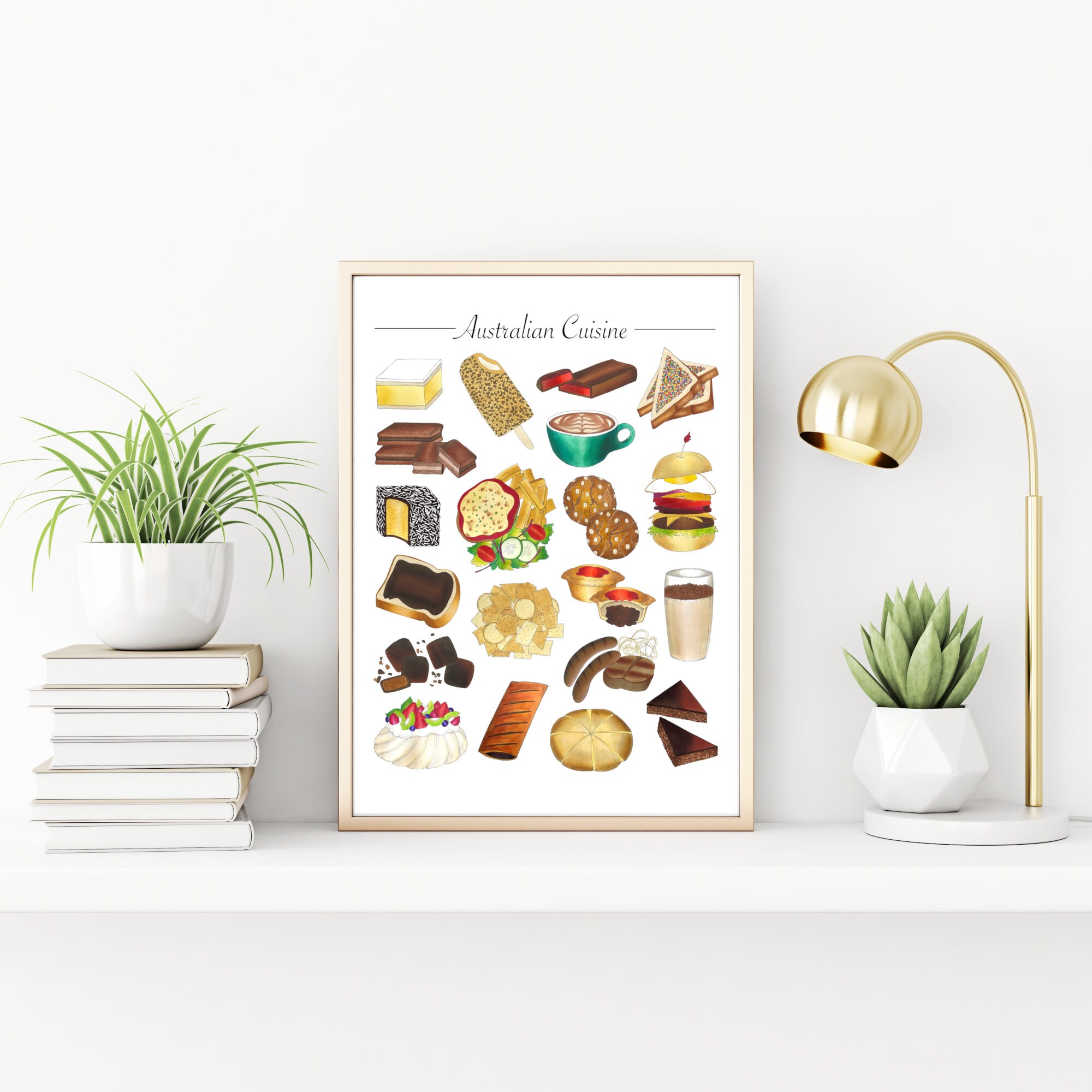 Australian Foods Poster | Australia Travel Print | Aussie Cuisine ...