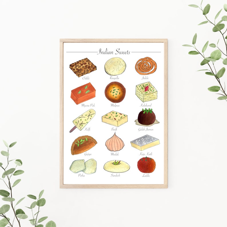 Mithai Indian Sweets Confections Food Cuisine | Home Decor Kitchen Wall ...