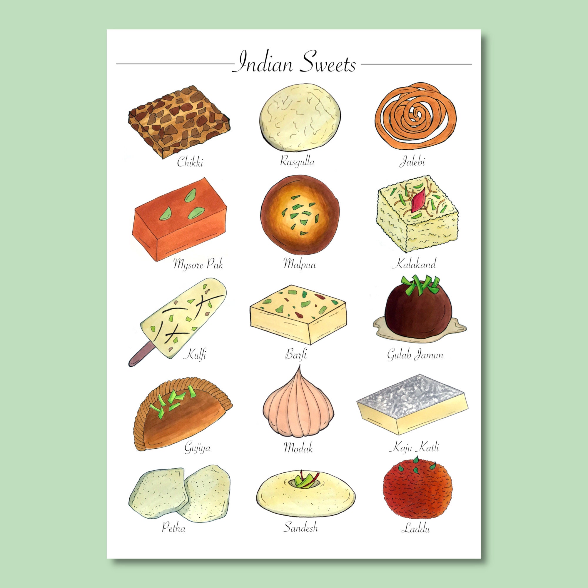 Mithai Indian Sweets Confections Food Cuisine | Home Decor Kitchen Wall ...