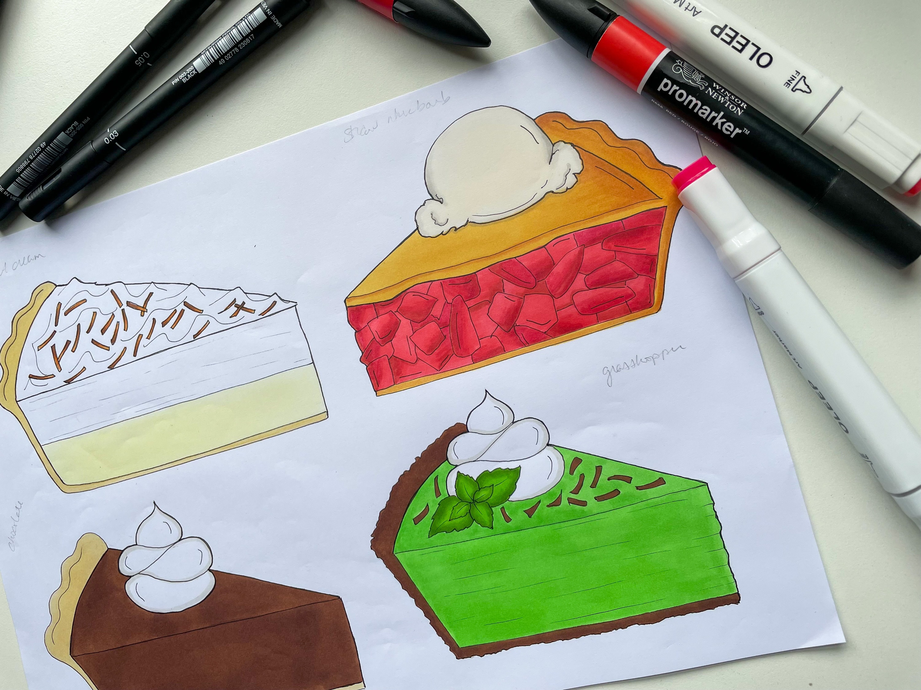 Pies and Tarts Poster | Cooking Baking Food Dessert Print | Kitchen ...