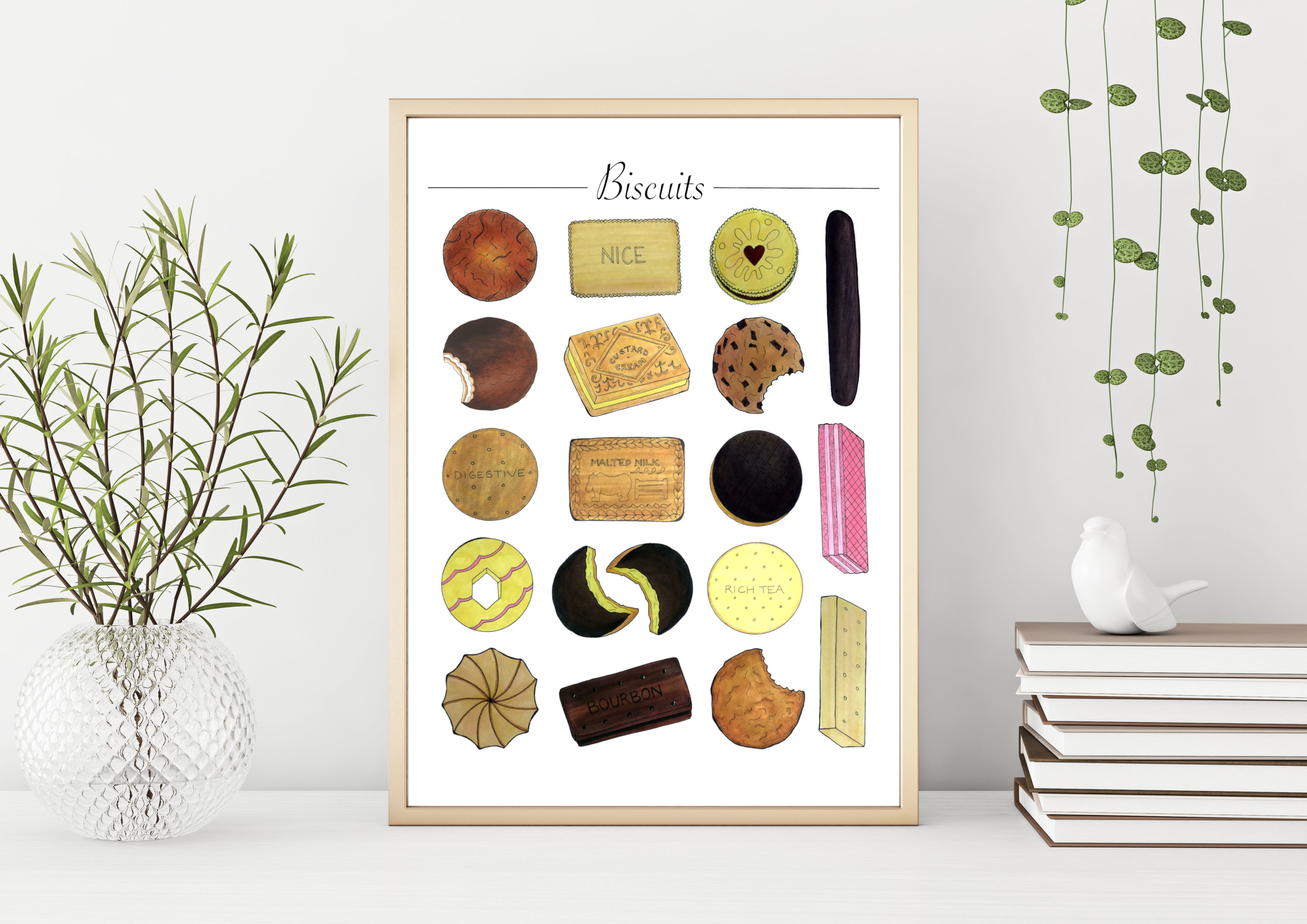 British Biscuits United Kingdom Cuisine Food | Kitchen Home Decor Wall ...