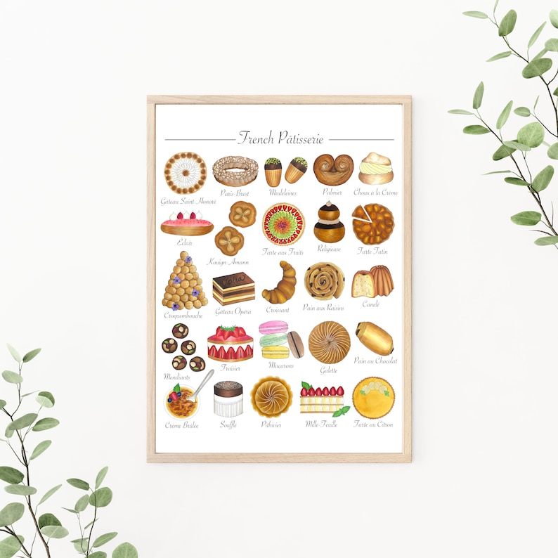 French Pâtisserie Food Baking Pastry Pastries Dessert | Home Decor Wall ...