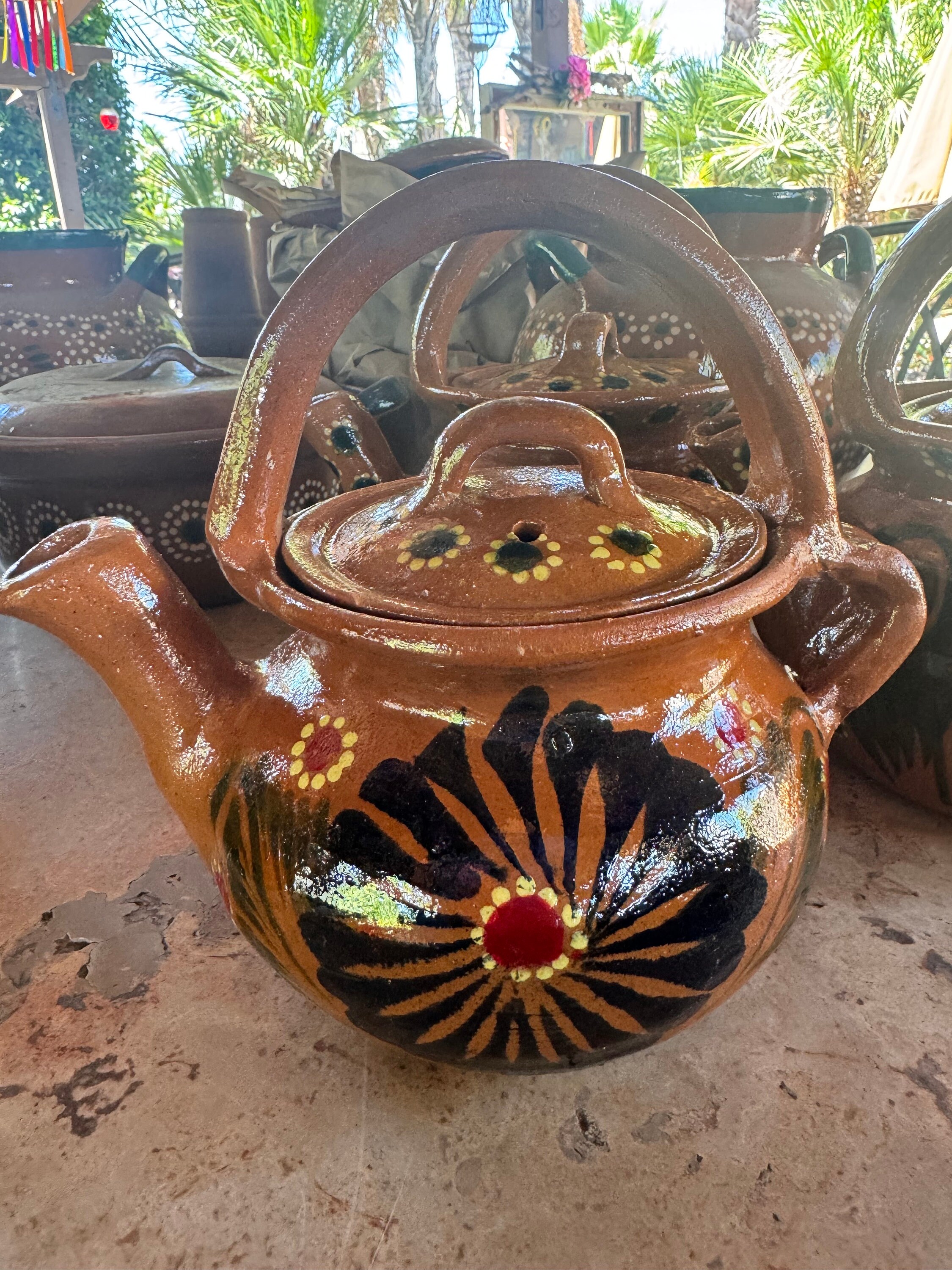Small Tea Pot/ Tetera De Barro/ Coffee Kettle/ Clay Pot Hand Painted - Etsy