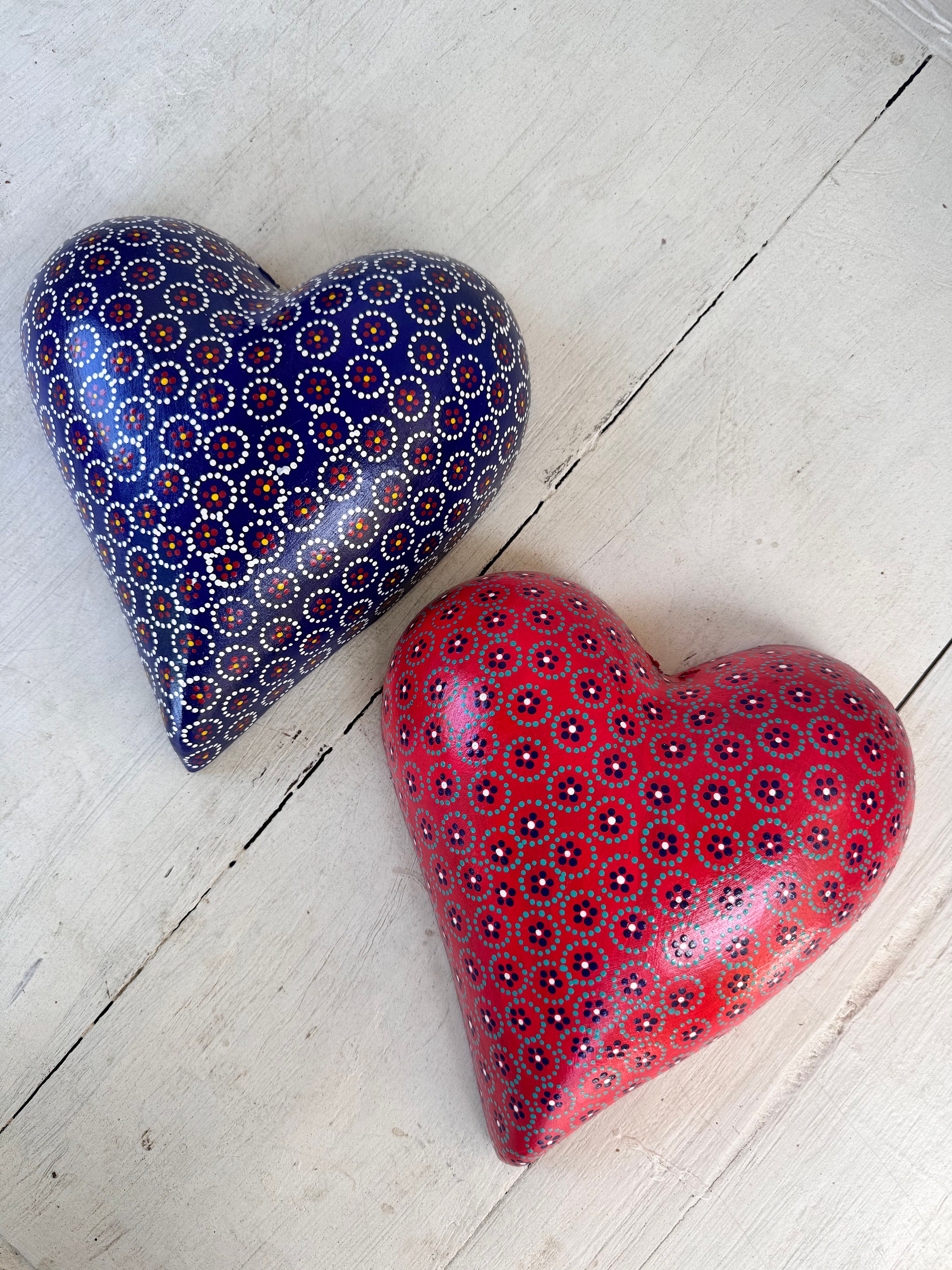 Heart De Barro/clay Heart/ Wall Decor / Hand Painted/ Mexico Moderno ...