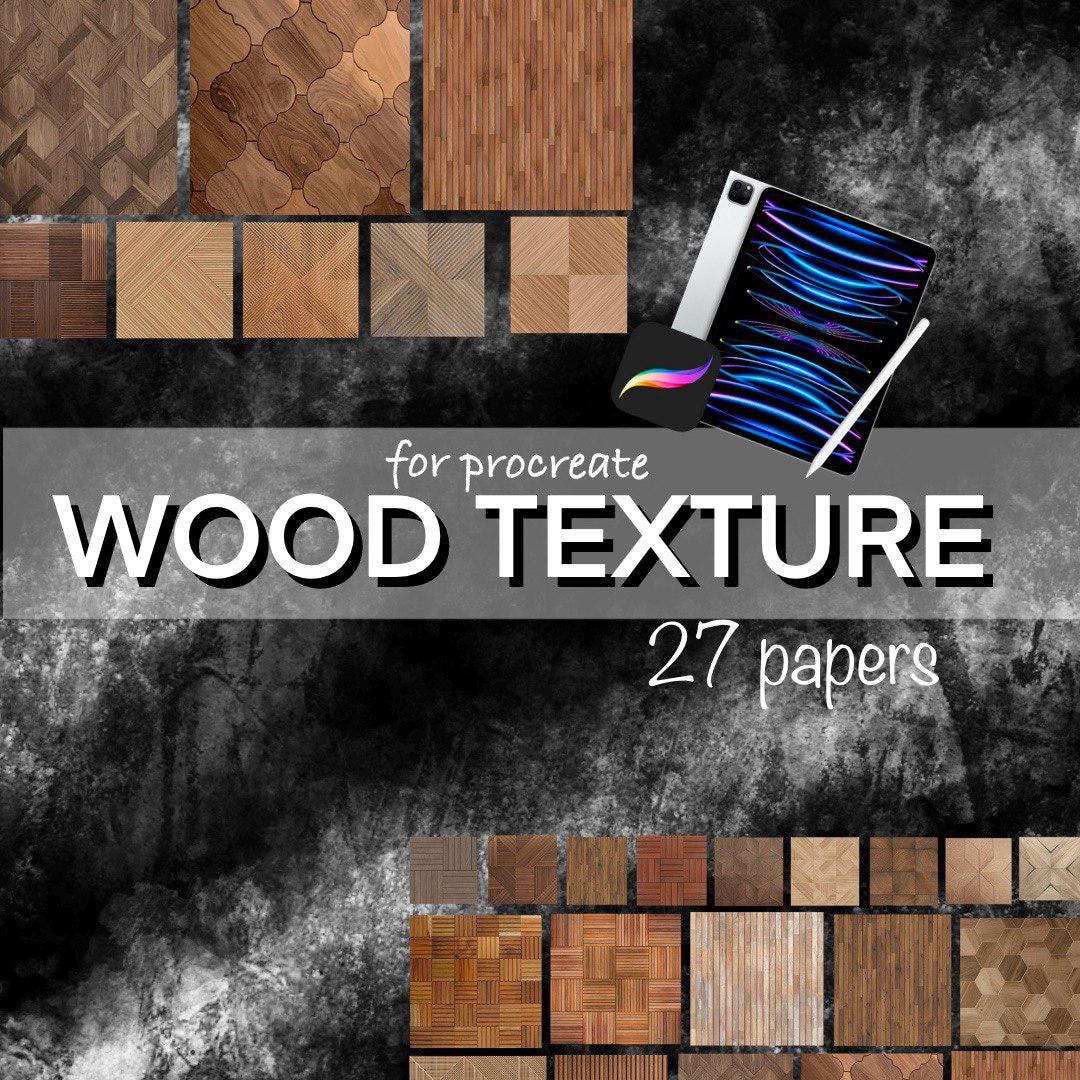 Wood Texture Set for Procreate 27 Digital Papers Seamless Wood Patterns ...