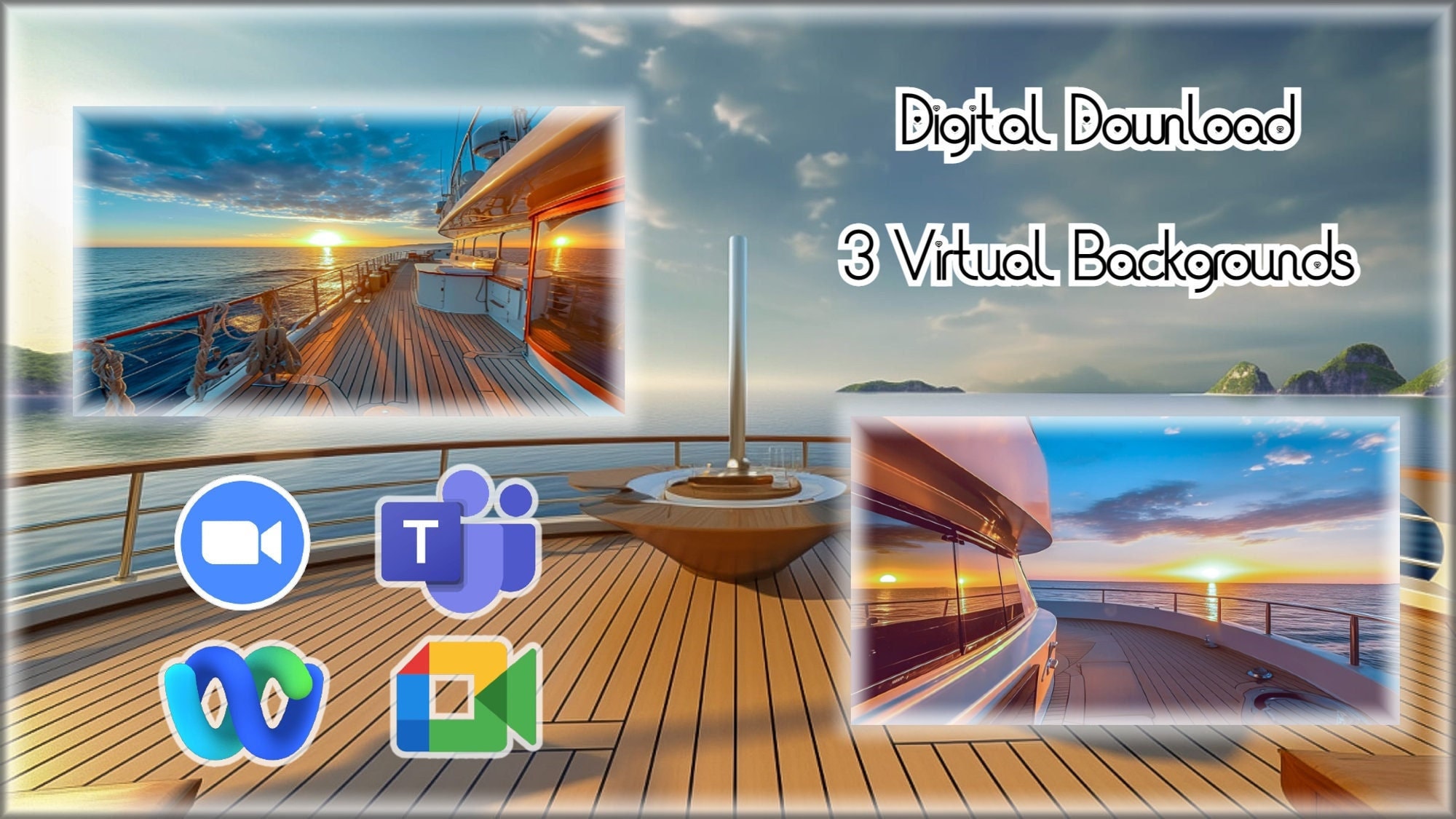 3 Virtual Backgrounds Remote Meeting Background Office Background ...