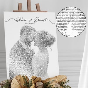 Personalized Wedding Song Lyrics Print, First Dance Song Custom Art ...