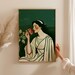 Emerald Green Abstract Woman Print Minimalist Wall Art Contemporary ...