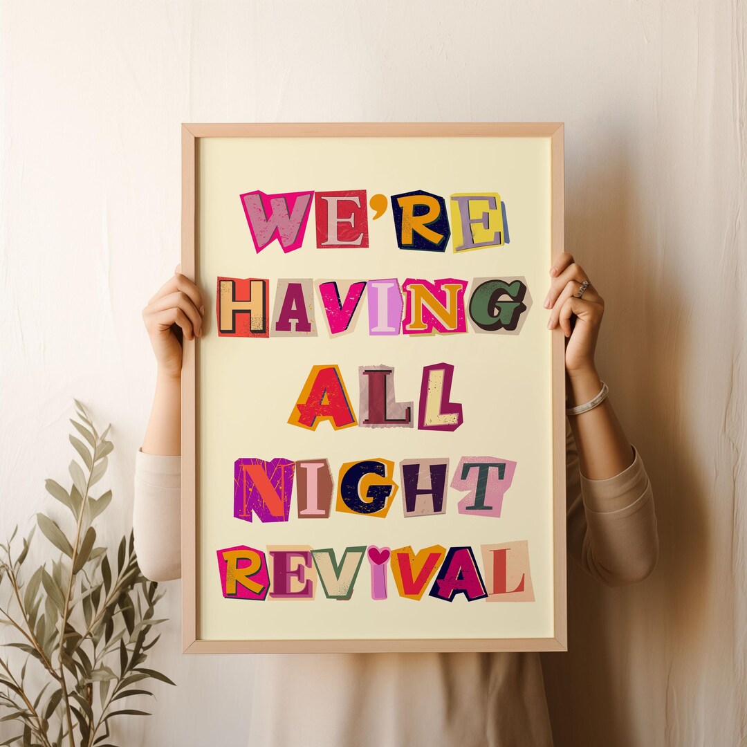 All Night Revival Print Zach Bryan Album Wall Art Colorful Magazine ...