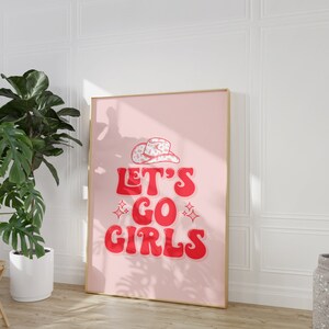 Set of 3 Pink Western Printable Wall Art, Disco Ball Poster, Giclée ...