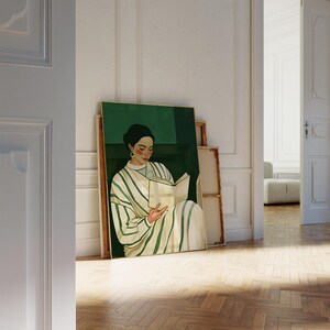 Emerald Green Abstract Woman Print Minimalist Wall Art Contemporary ...