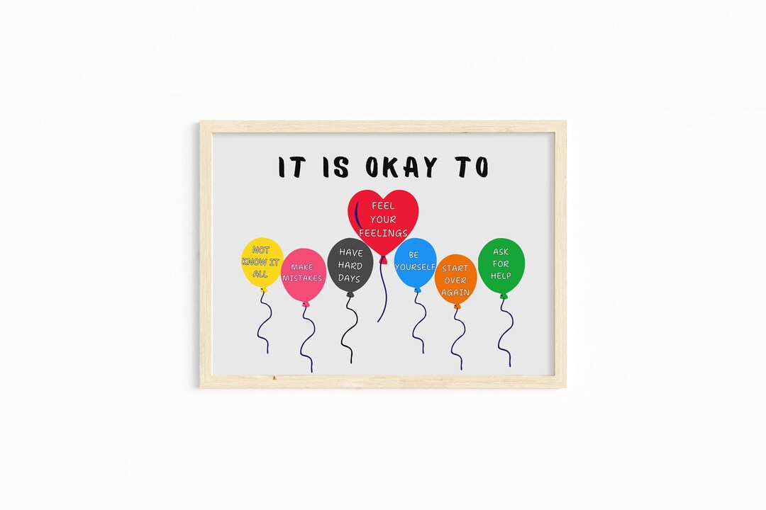 It's Okay to Not Be Okay Poster, Motivational Kids Art, Classroom ...