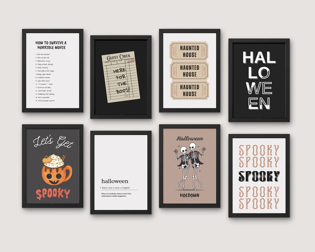 Halloween Decor Set of 24 PRINTABLES Spooky Decor Halloween Prints ...