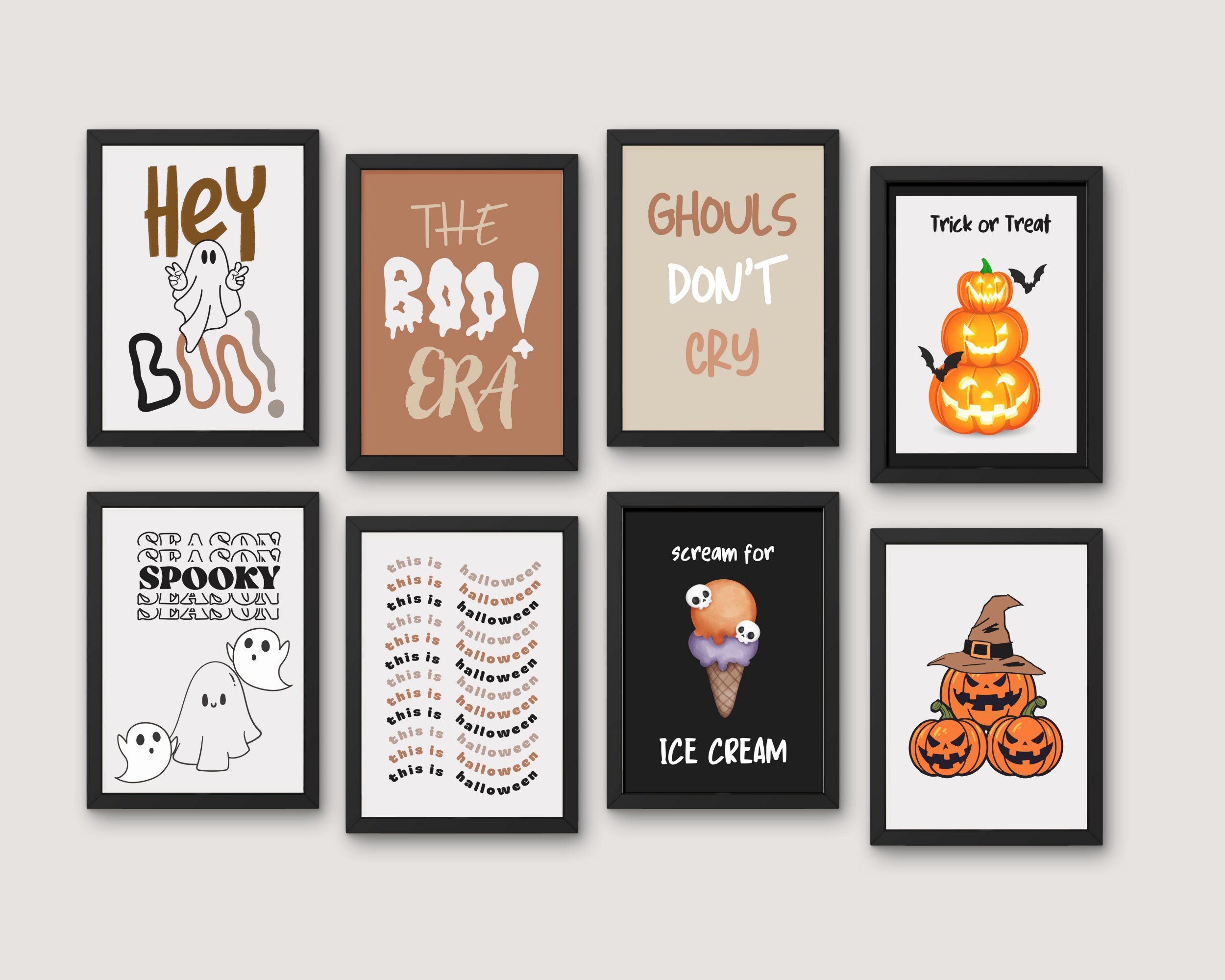Halloween Decor Set of 24 PRINTABLES Spooky Decor Halloween Prints ...