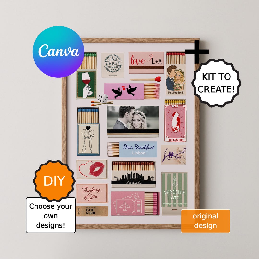 Blank Matchbook Template, Custom Photo Print, Valentines Printable ...