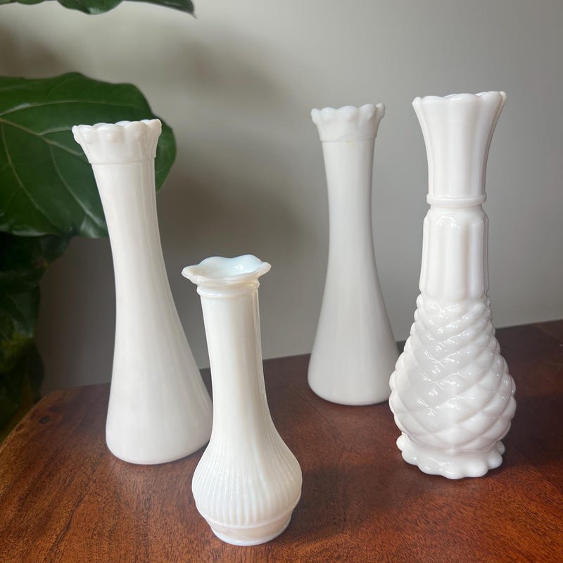 Milk Glass 6 Inch Vase - Etsy