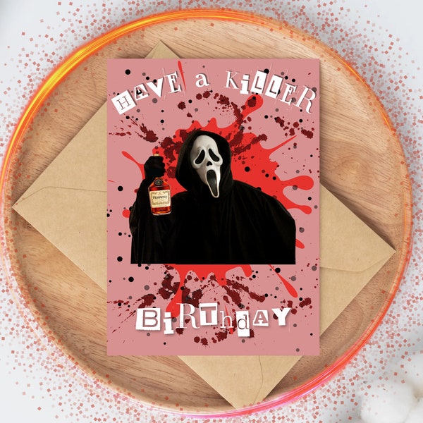 Ghostface Birthday Card - Etsy