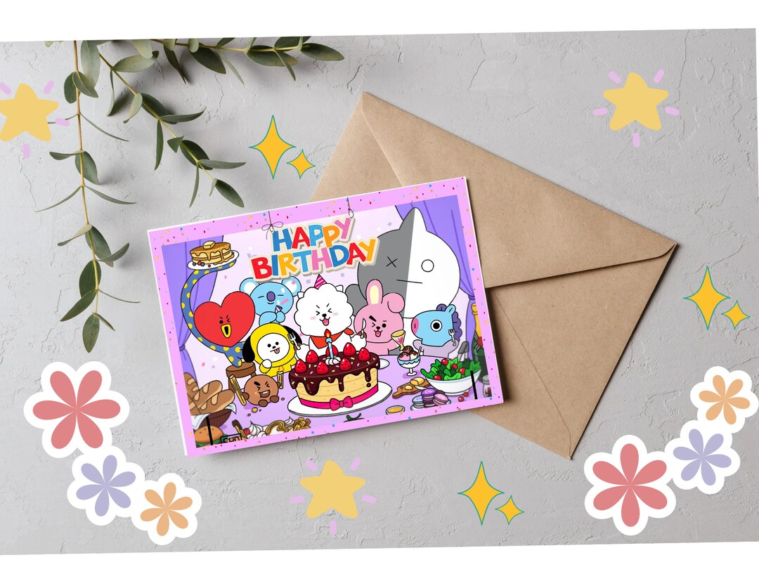 BTS Printable Birthday Card - Etsy