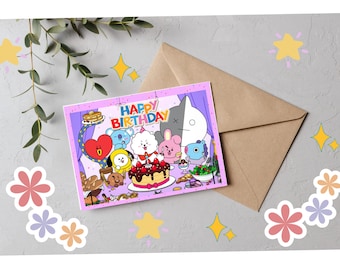 Jimin Park Jimin BTS Happy Birthday Card Instant Downloadable Cute ...