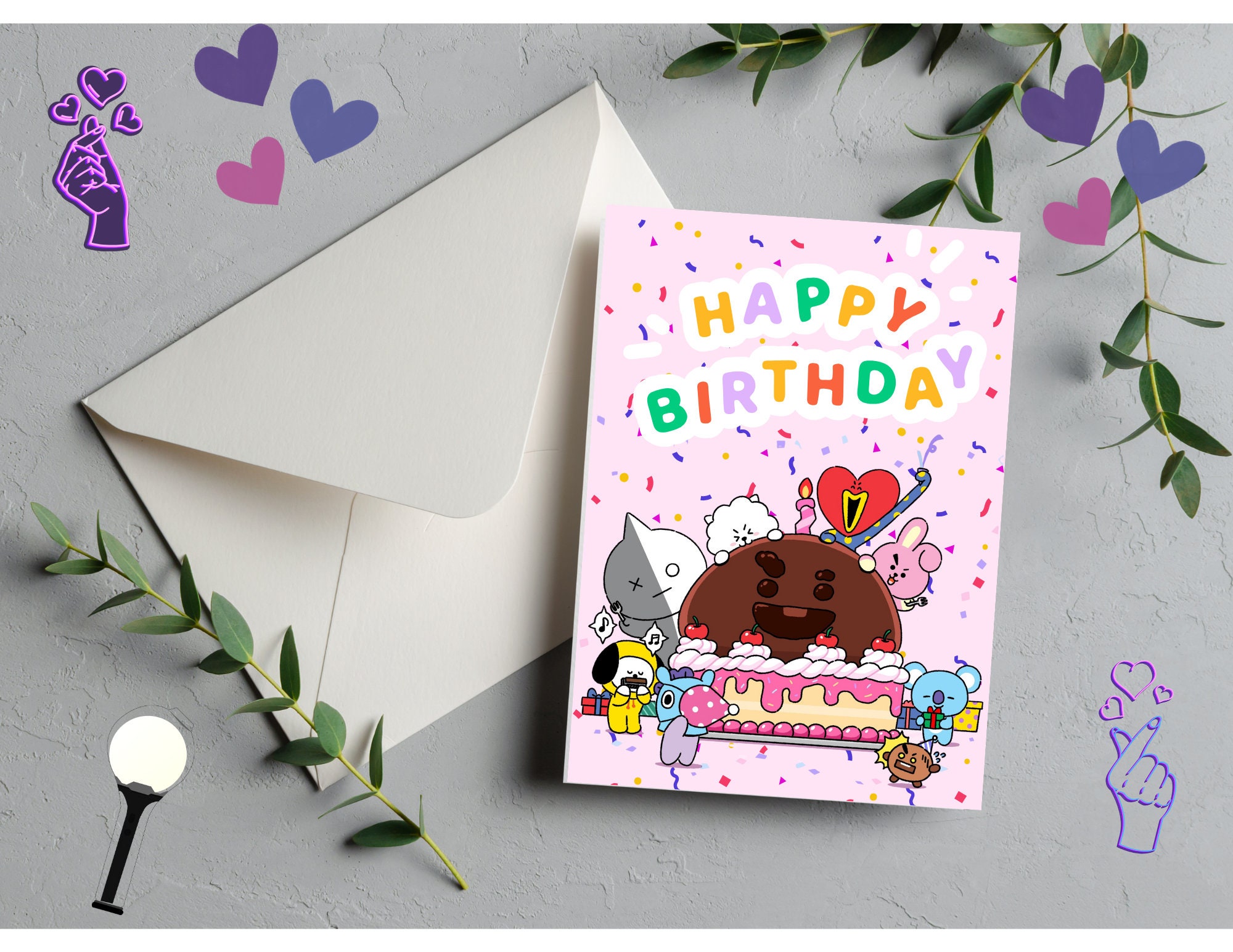BTS Printable Birthday Card - Etsy