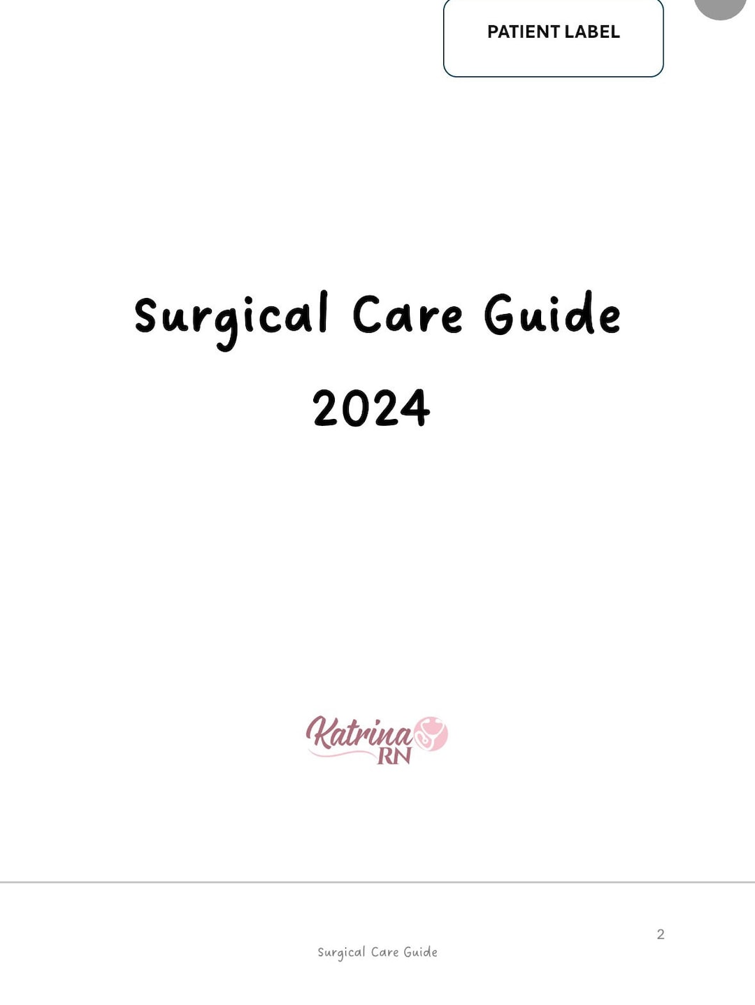 Surgical Care Guide - Etsy