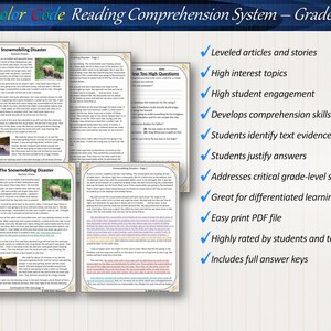 Reading Comprehension Coloring Text Evidence 7th Grade - Etsy