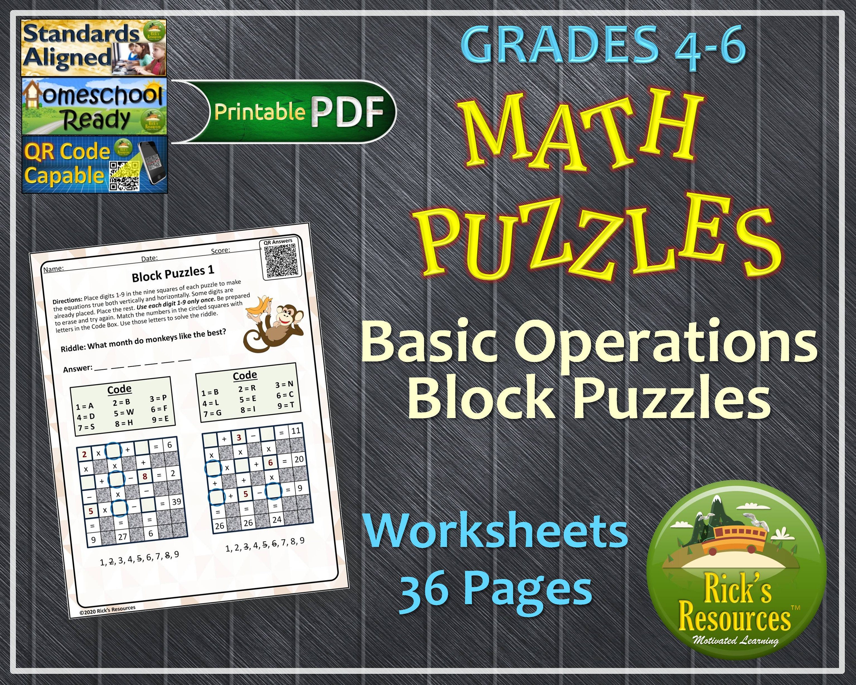 Basic Operations Block Puzzles: A Fun and Challenging Way to Practice ...