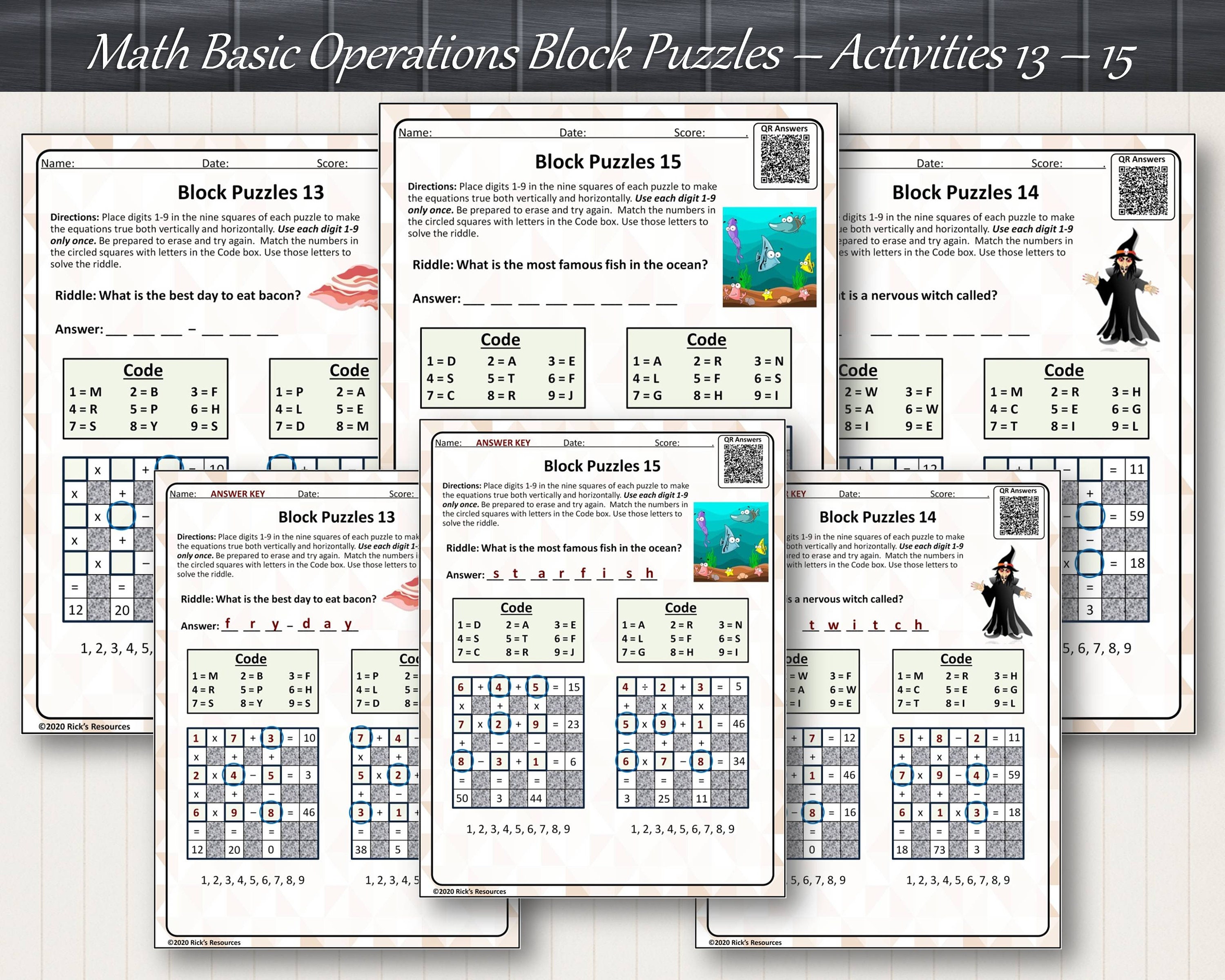 Basic Operations Block Puzzles: A Fun and Challenging Way to Practice ...