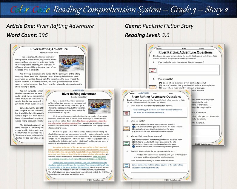 Reading Comprehension Coloring Text Evidence - 3rd Grade - Etsy