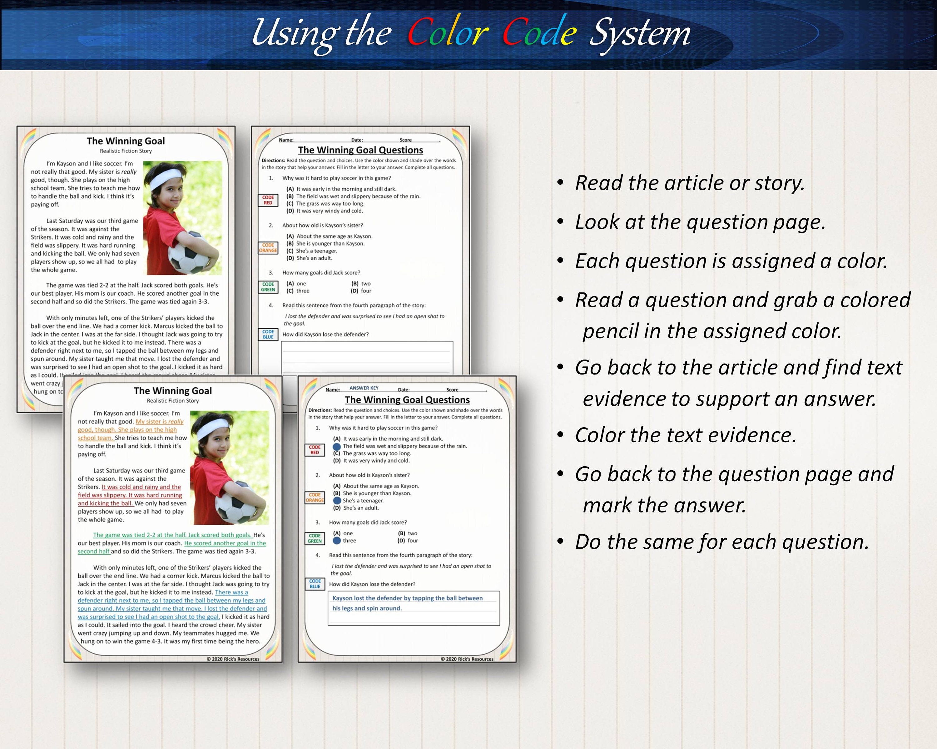 Reading Comprehension Coloring Text Evidence - 2nd Grade - Etsy