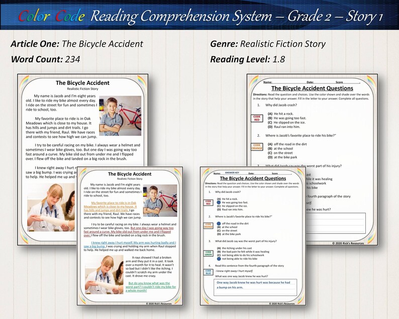 Reading Comprehension Coloring Text Evidence 2nd Grade - Etsy