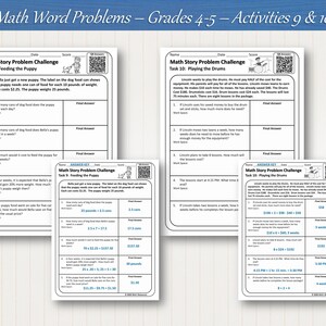 Multi-step Word Problems Math Worksheets Grade 4 - Grade 5 - Etsy
