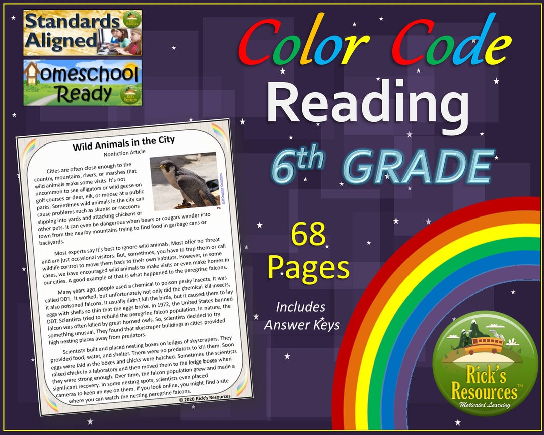Reading Comprehension Coloring Text Evidence 6th Grade - Etsy