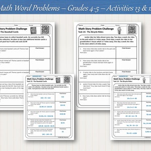Multi-step Word Problems Math Worksheets Grade 4 - Grade 5 - Etsy