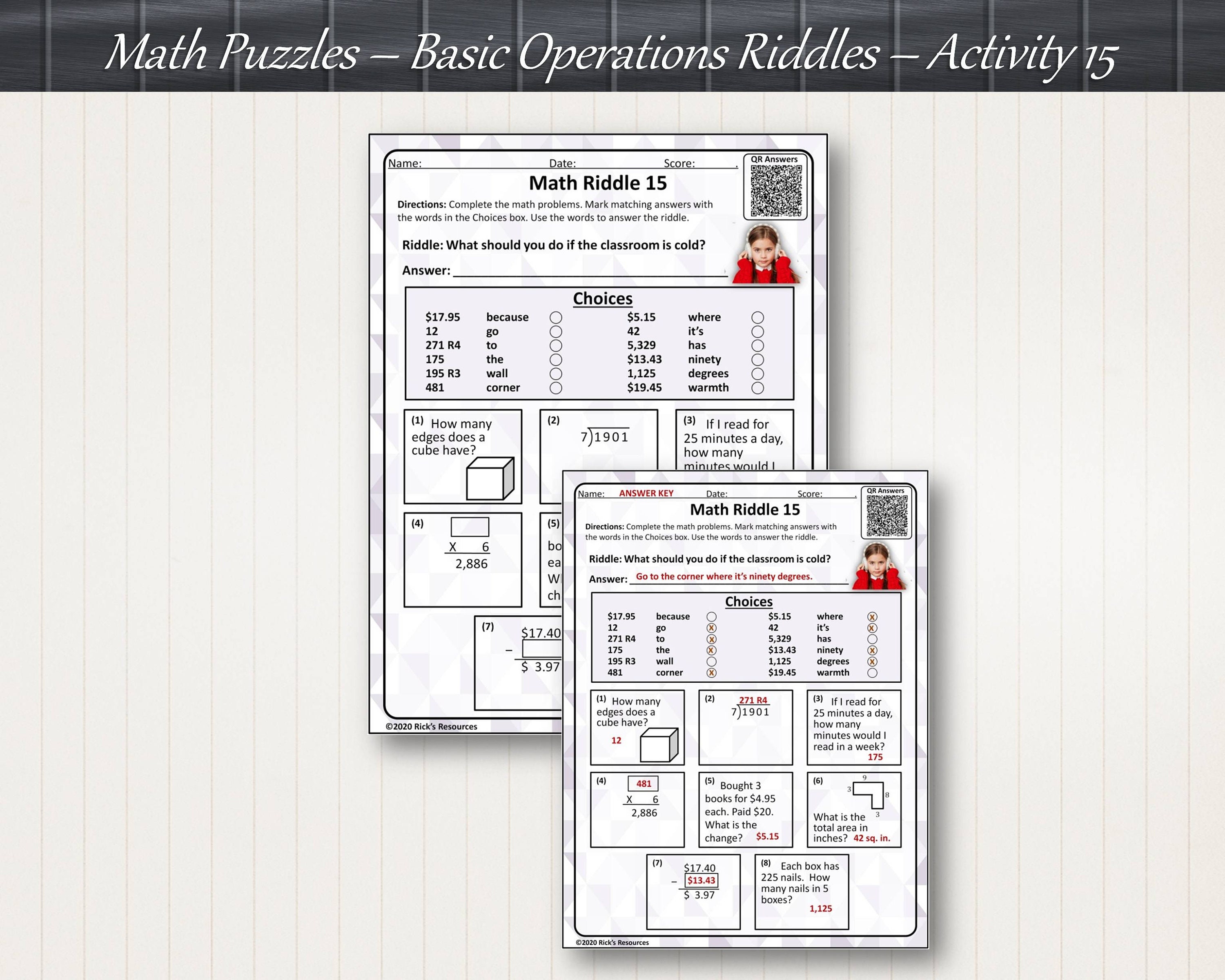 Basic Operations Math Riddles: A Fun Way to Practice Math Skills for ...